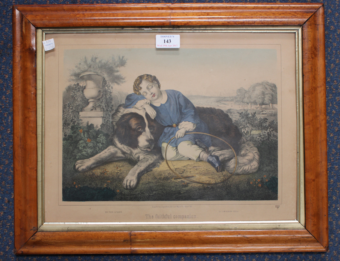 A 19th century hand-coloured lithograph, 'The Faithful Companion', 29 ... A 19th century hand-coloured lithograph, 'The Faithful Companion', 29 ...
