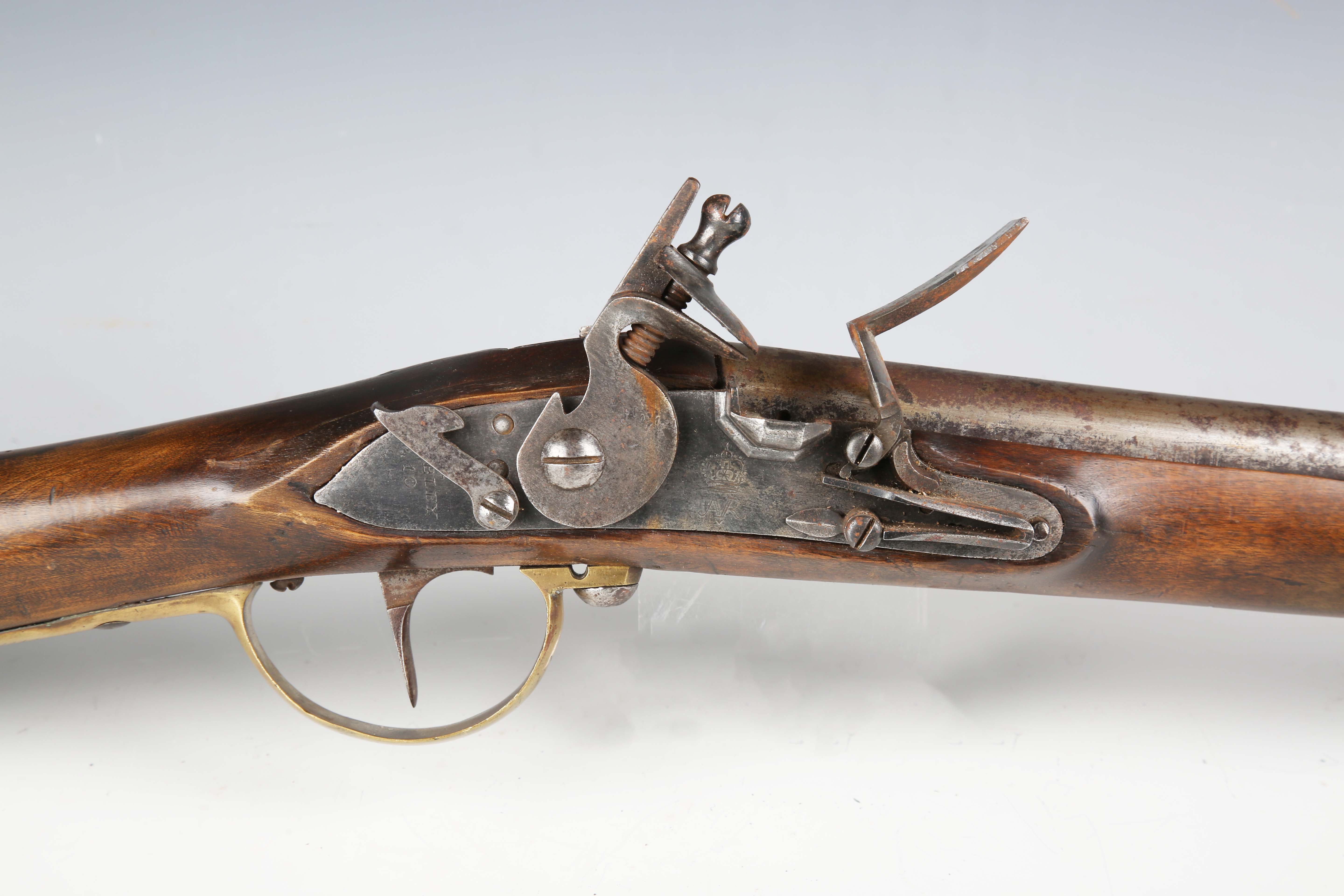 A European flintlock musket, possibly German, with double brass-bound ...